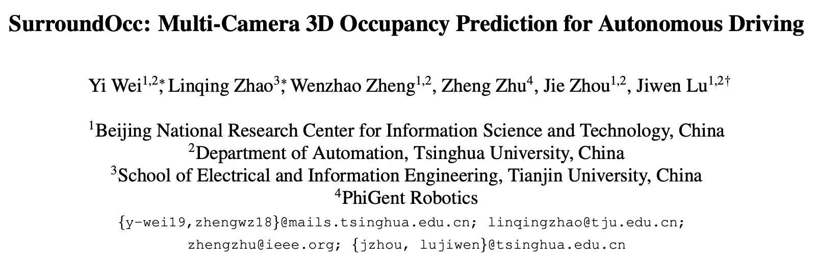 论文研读：SurroundOcc · MoYang